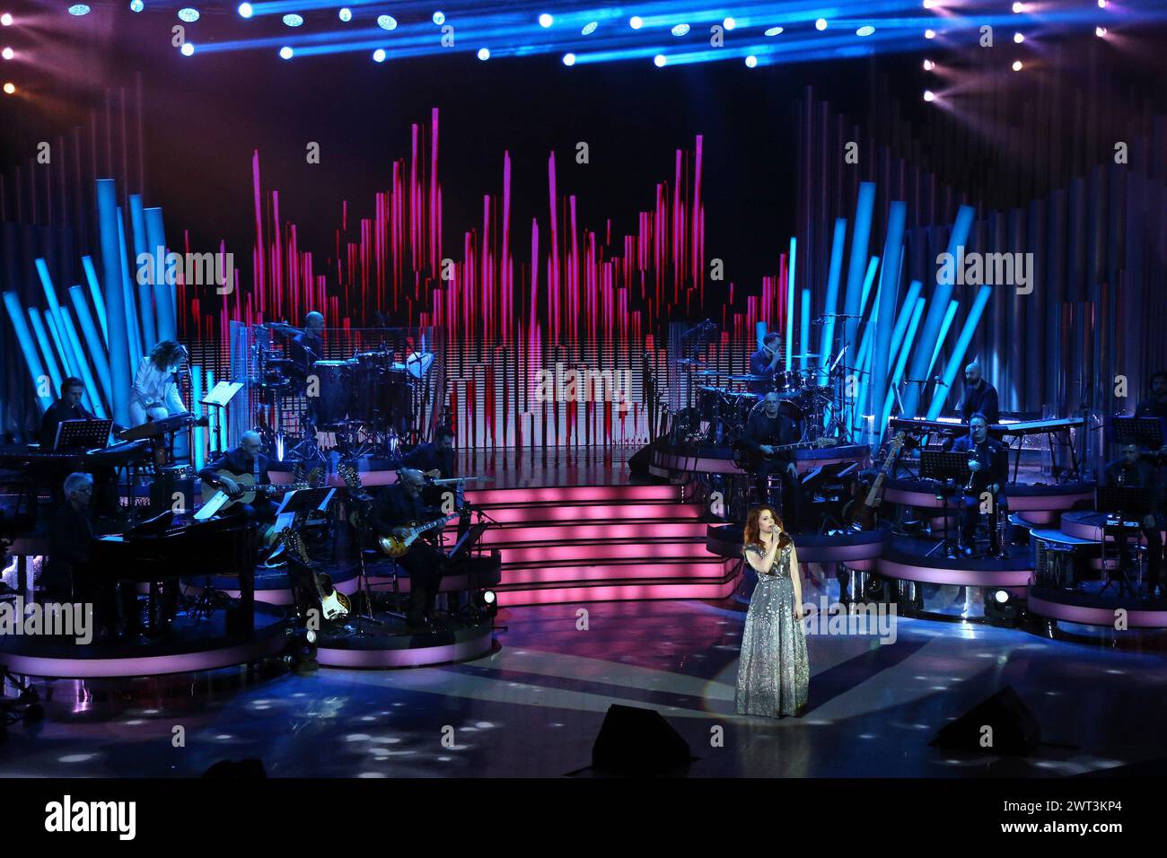 The singer Noemi during the TV show Una Storia Da Cantare, in the Rai ...