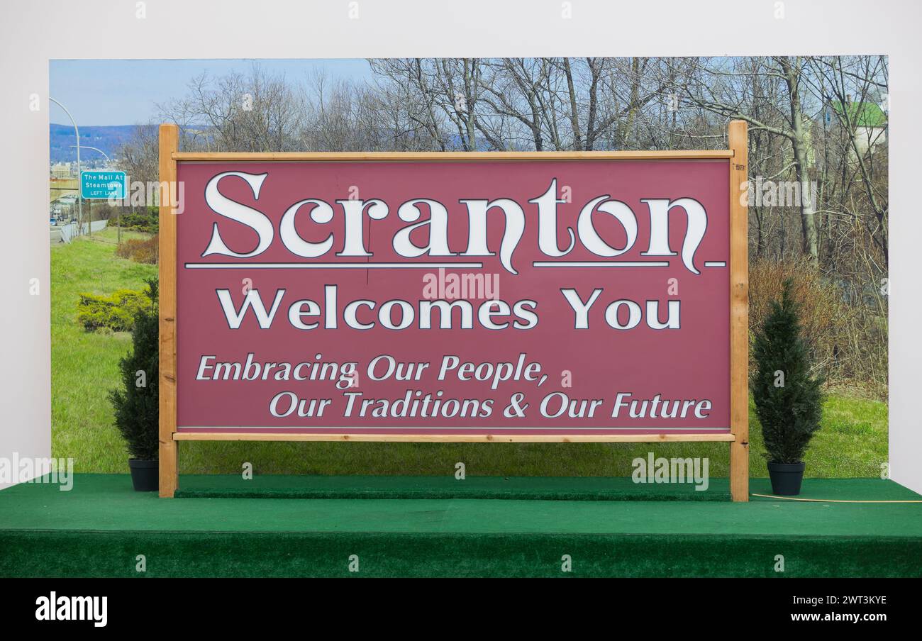 Scranton, Pennsylvania - Mar 9, 2024 : The Scranton Welcome Sign in the ...