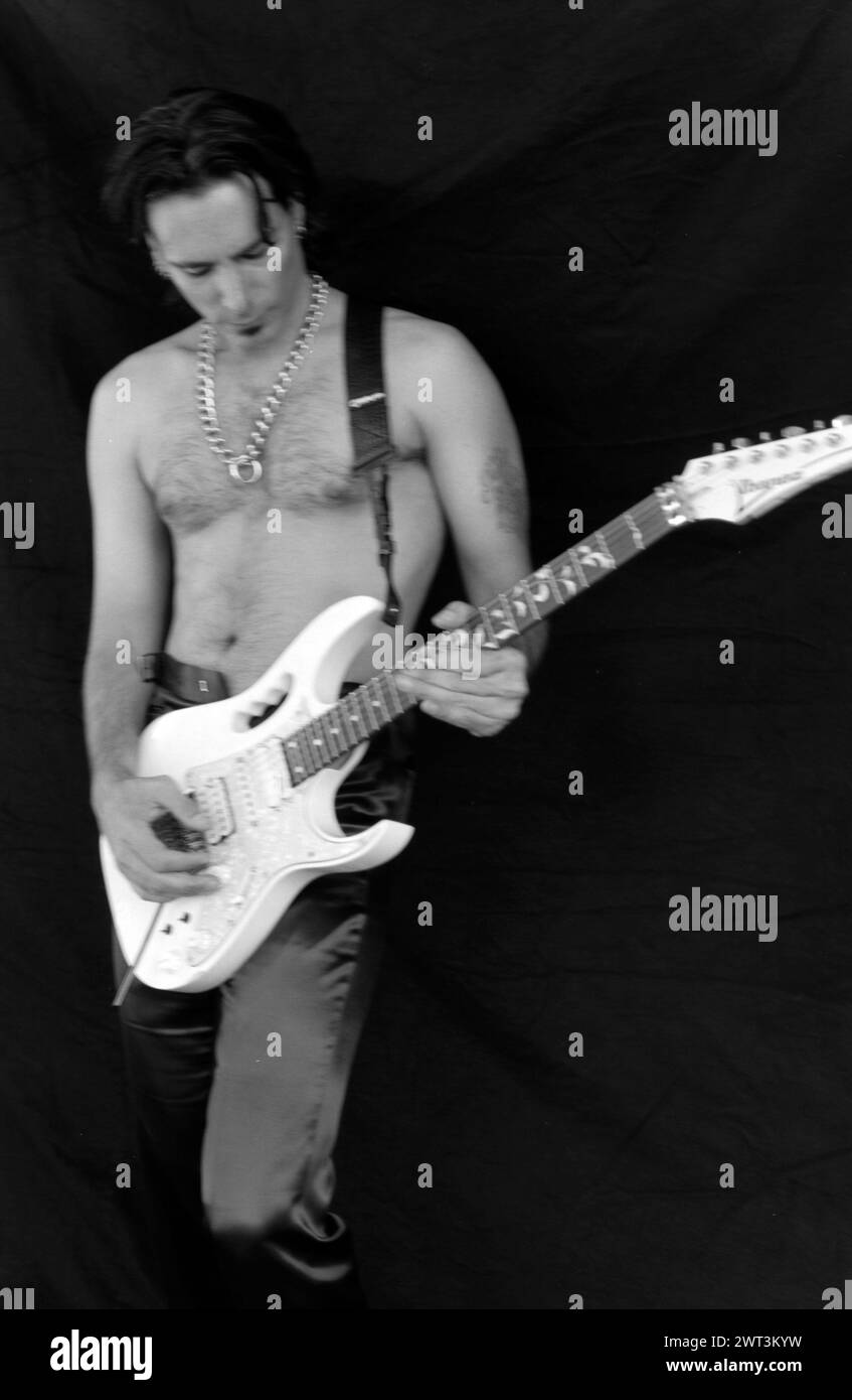 Steve Vai photographed in 2001 Los Angeles, California. Credit: Ross ...