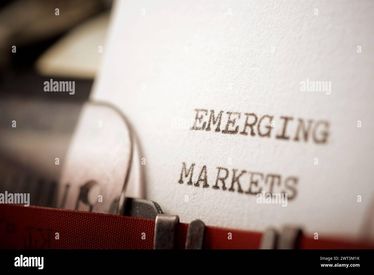 Emerging markets text written with a typewriter Stock Photo - Alamy