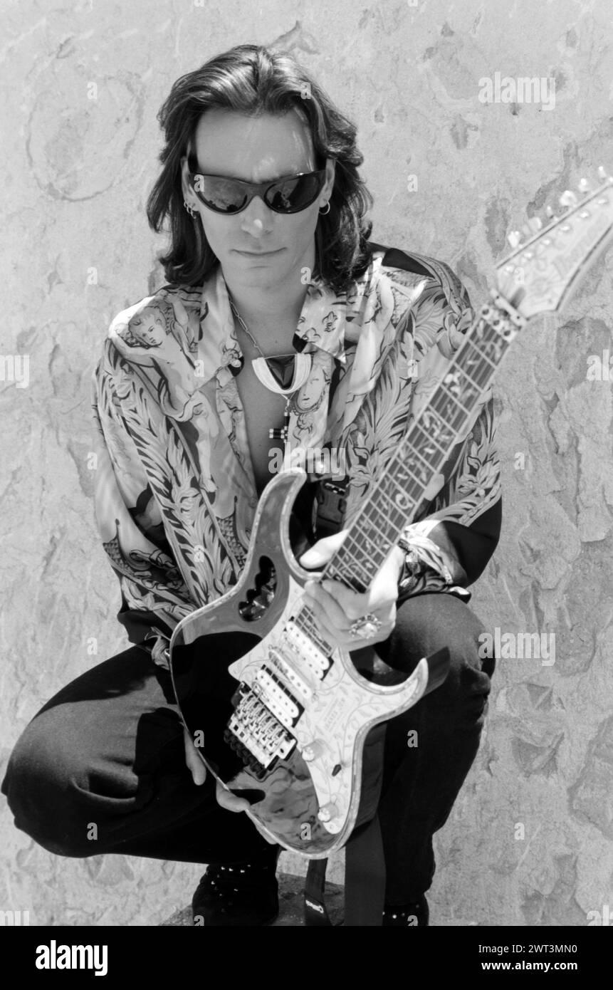 Steve Vai photographed in 1993 Los Angeles, California. Credit: Ross ...