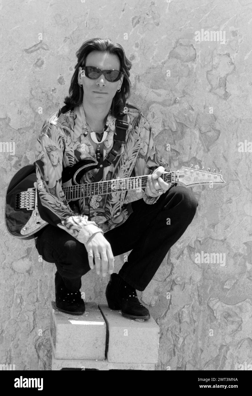 Steve Vai photographed in 1993 Los Angeles, California. Credit: Ross ...