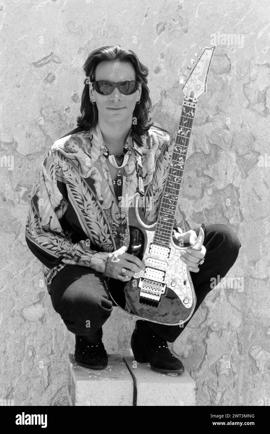 Steve Vai photographed in 1993 Los Angeles, California. Credit: Ross ...