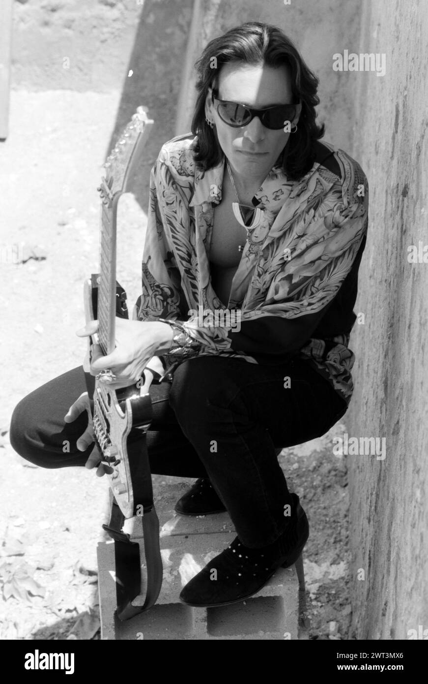 Steve Vai photographed in 1993 Los Angeles, California. Credit: Ross ...