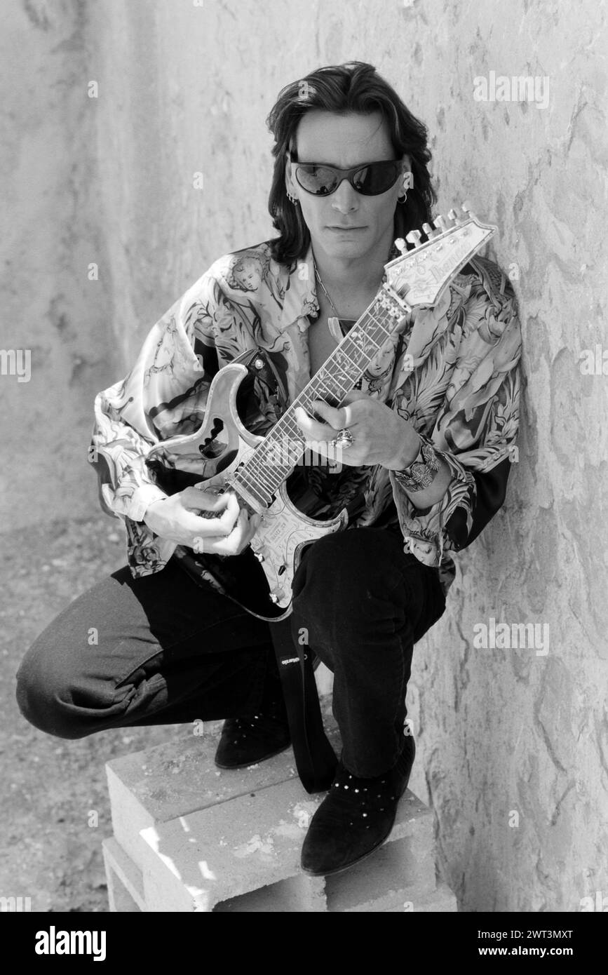 Steve Vai photographed in 1993 Los Angeles, California. Credit: Ross ...