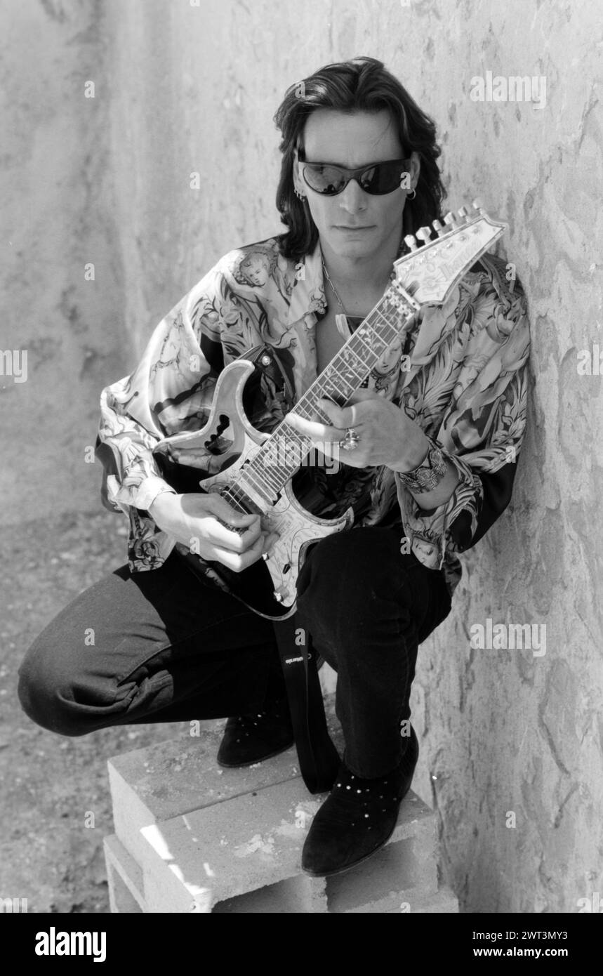 Steve Vai photographed in 1993 Los Angeles, California. Credit: Ross ...