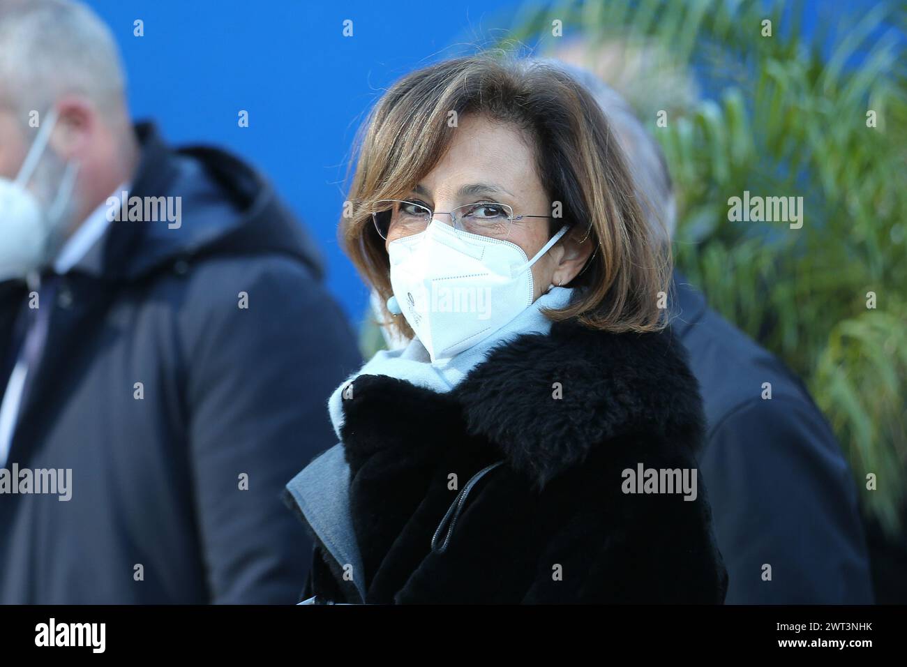 The Minister of Justice, Marta Cartabia (with a mask to protect herself ...