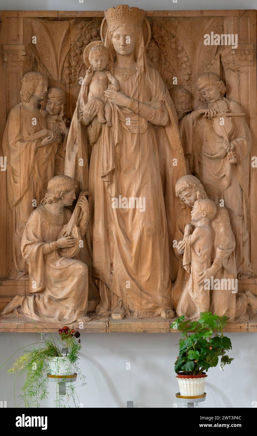 wood carving of Franz Hoser (1874-1957) in the Dreifaltigkeitskirche in ...