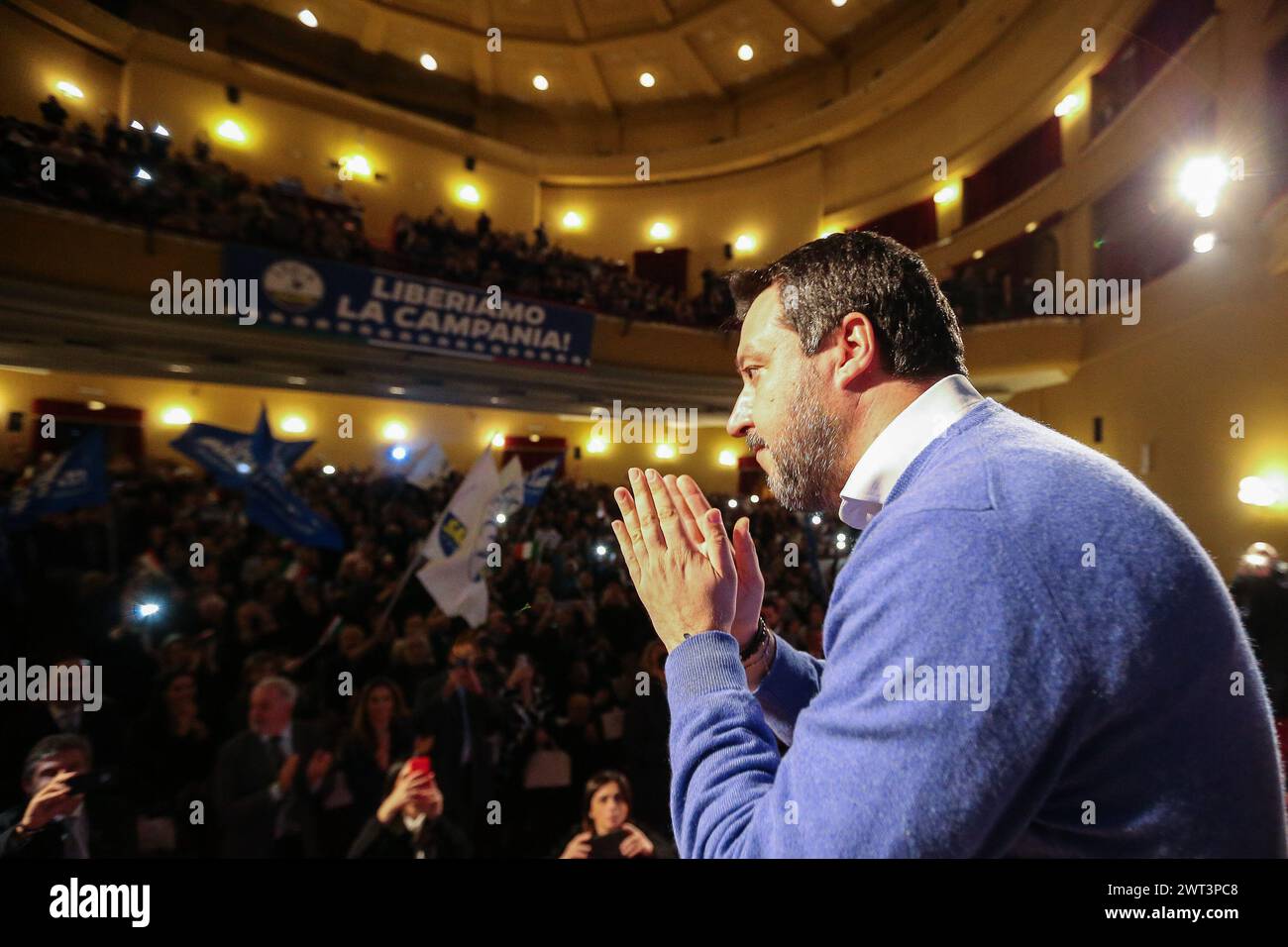 The leader of political italian movement Lega Nord, Matteo Salvini ...