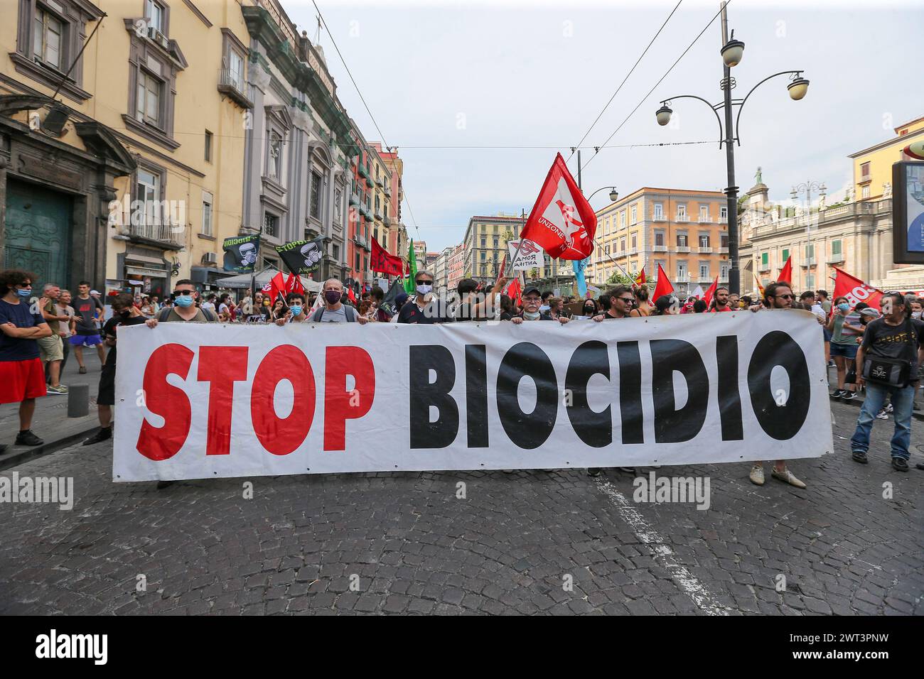 Protesters with signs and placards, during demonstration against G20 ...