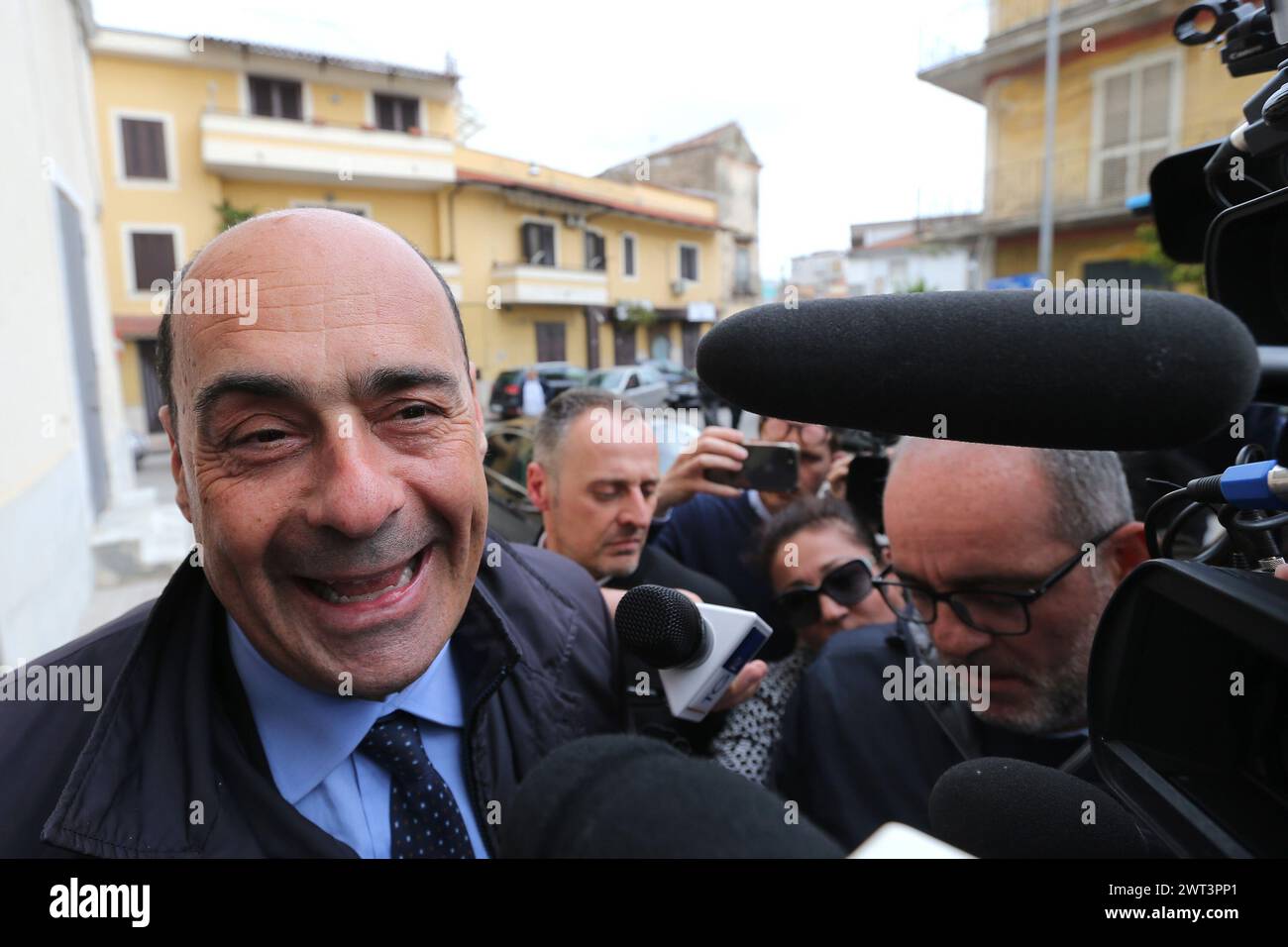 The secretary of the Democratic Party, Nicola Zingaretti, with ...