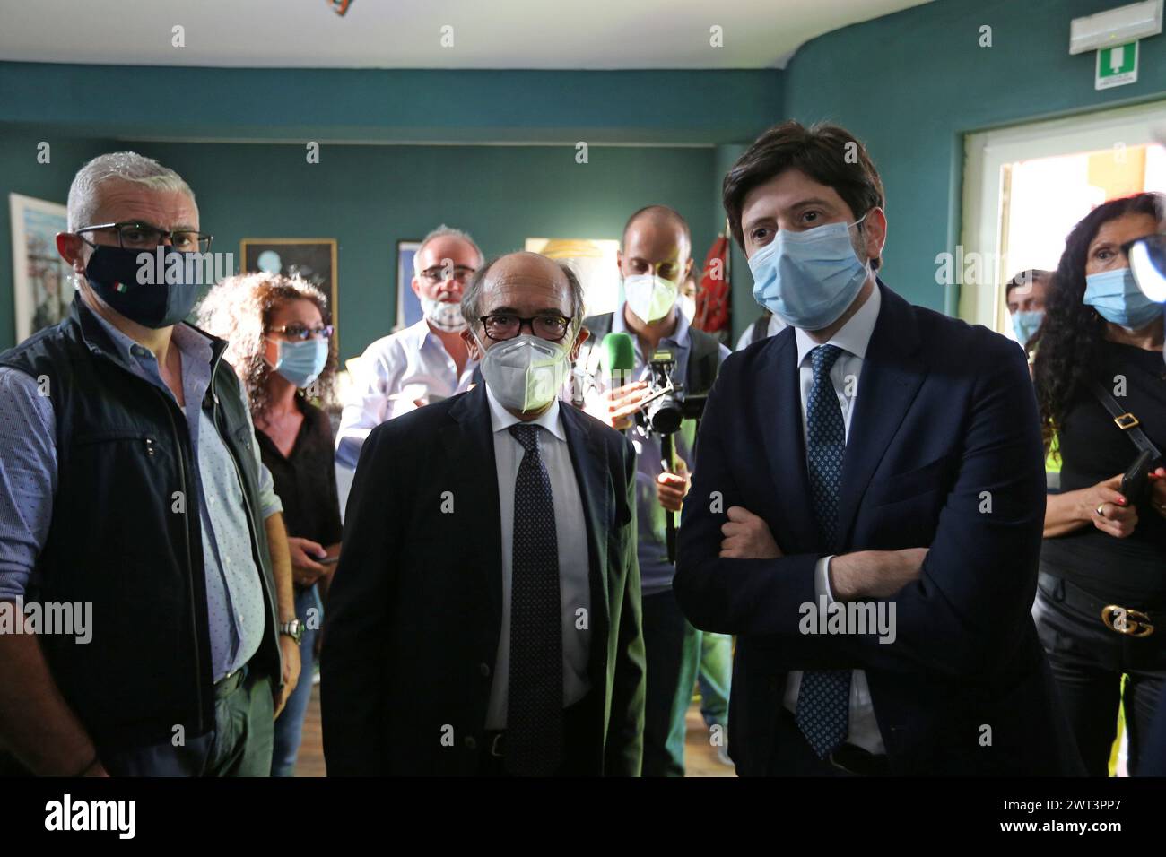 The Italian Minister of Health, Roberto Speranza, and the National Anti ...