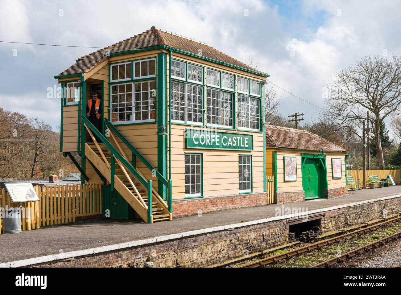 Corfe Castle railway station in the Dorset town of Corfe Castle ...
