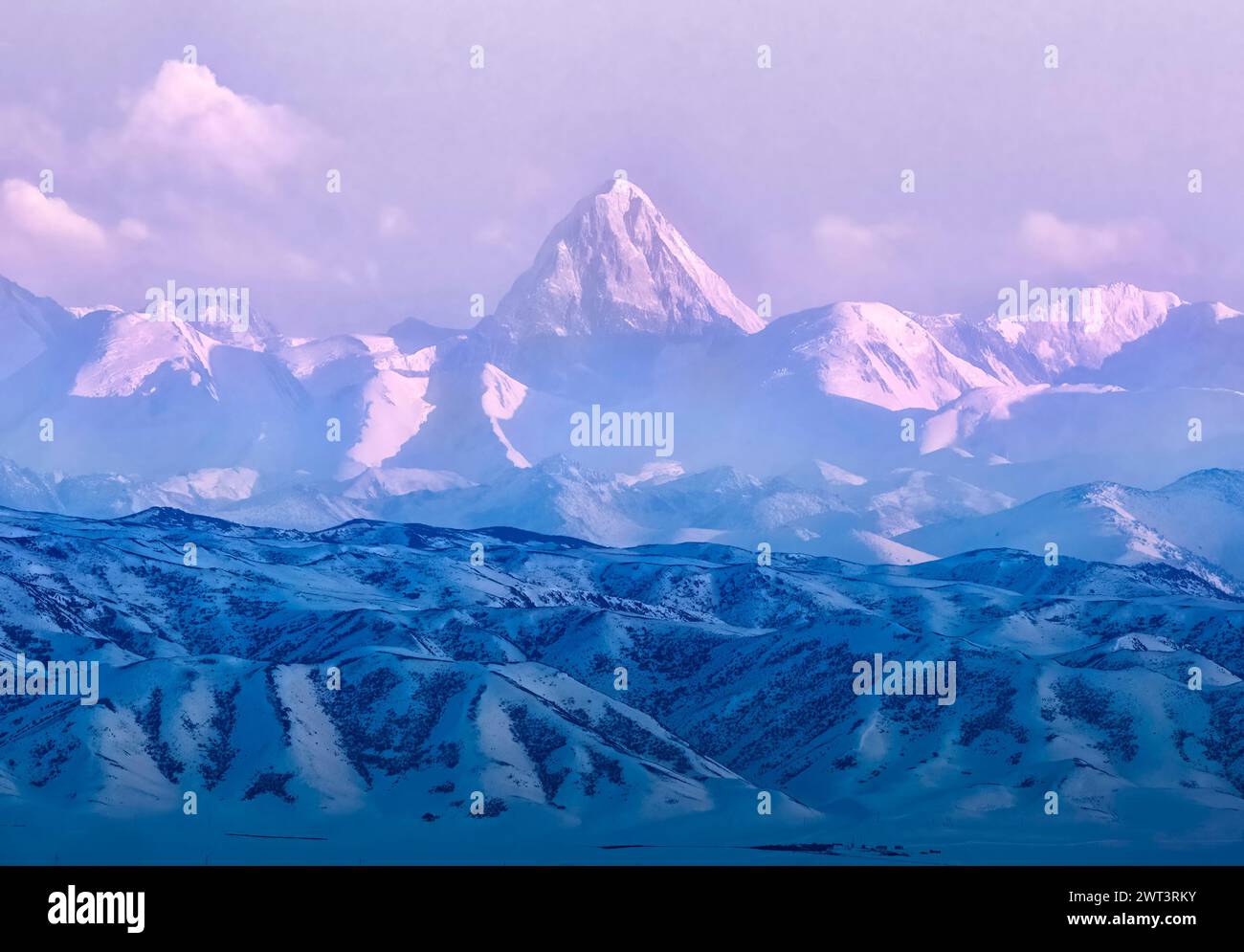 Khan Tengri Peak, mountain peak, the highest point of the Republic of ...