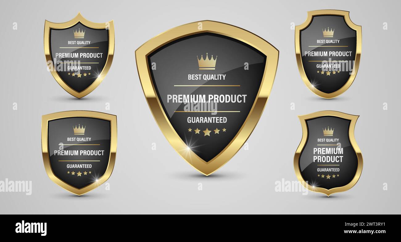 Luxury gold badges and labels premium quality product. Perfect for any ...