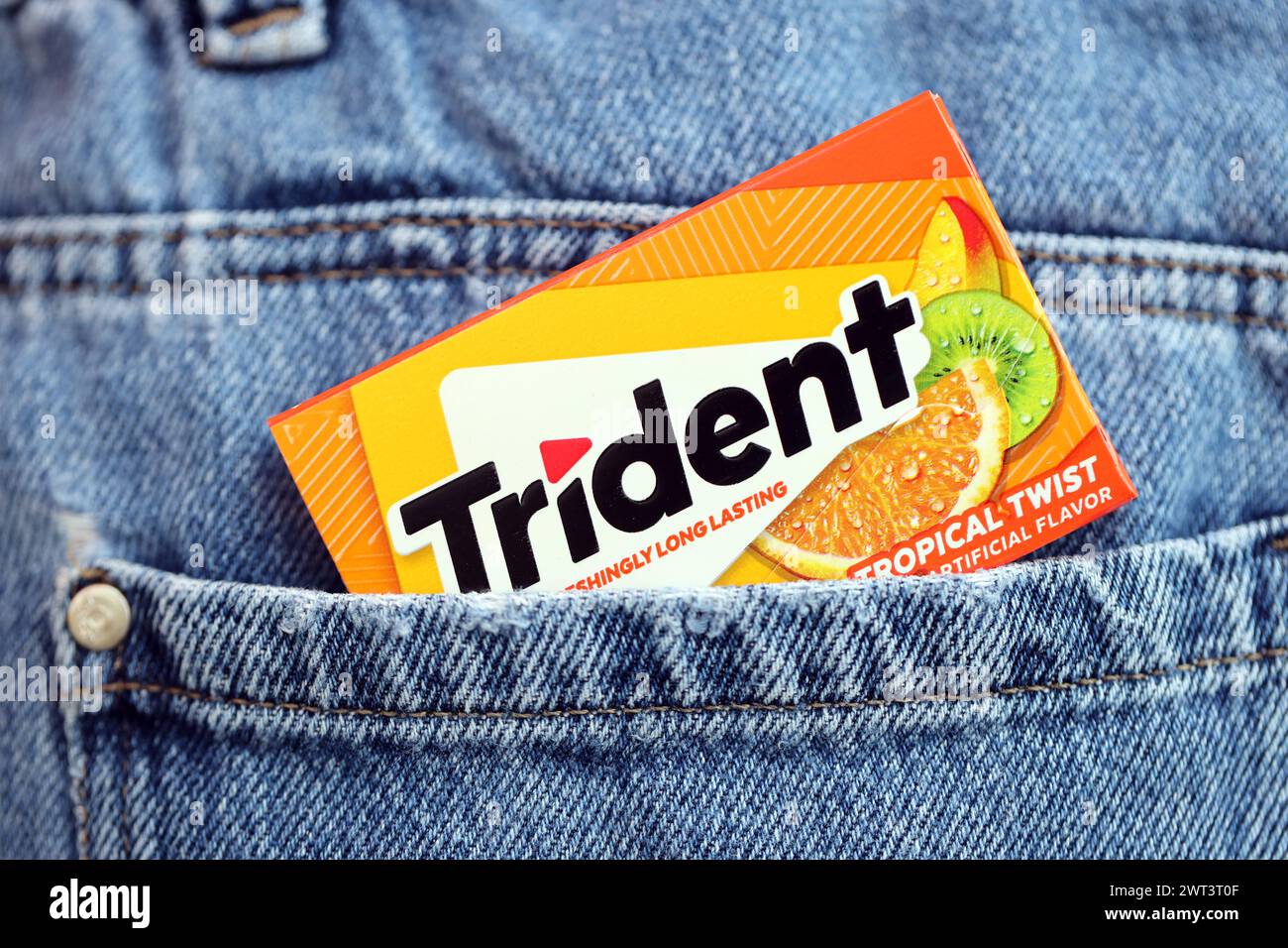 Kyiv Ukraine November 27 2023 Trident Chewing Gum Pack Trident Is