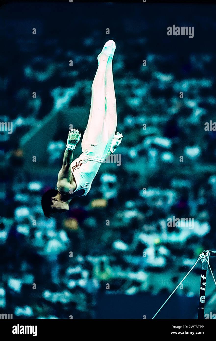 Japanese athlete competing in the men's artistic team all-around ...