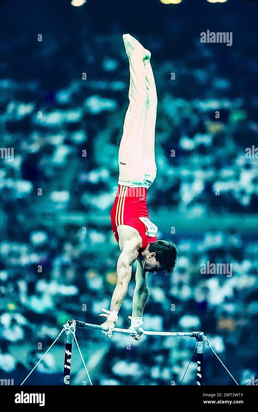 Michael Engeler (SUI) competing in the men's artistic team all-around ...