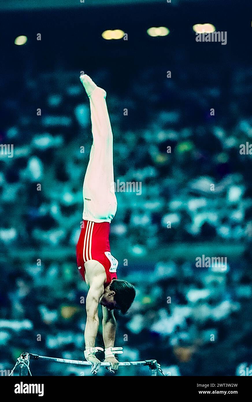 Michael Engeler (SUI) competing in the men's artistic team all-around ...