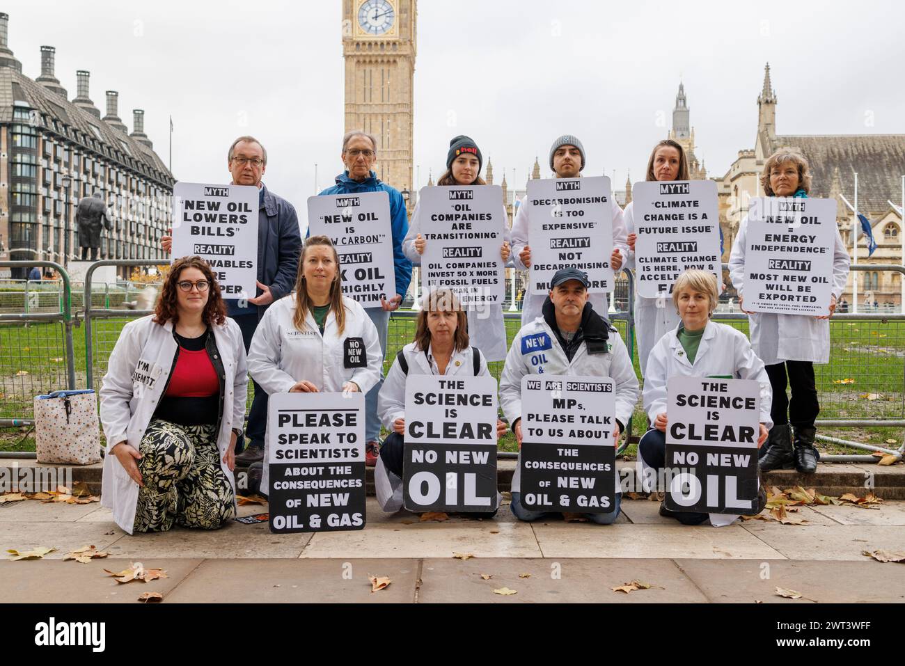 21st Nov 2023. Parliament Sq. London, UK. Scientists and health workers lobby their MPs for ...