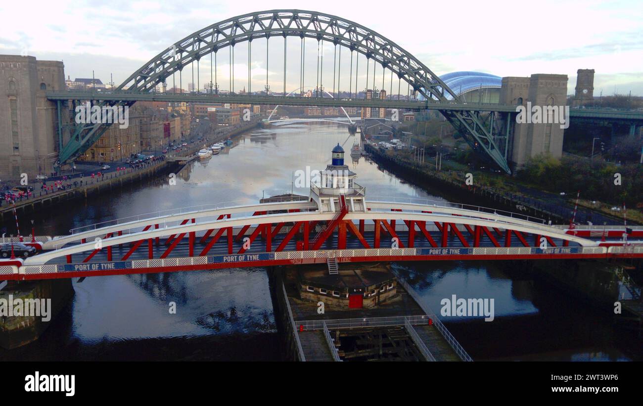 Bridges across the River Tyne in Newcastle, England, UK - the nearest ...