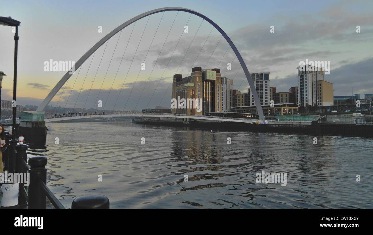 The Gateshead Millennium Bridge is a pedestrian and cyclist tilt bridge ...