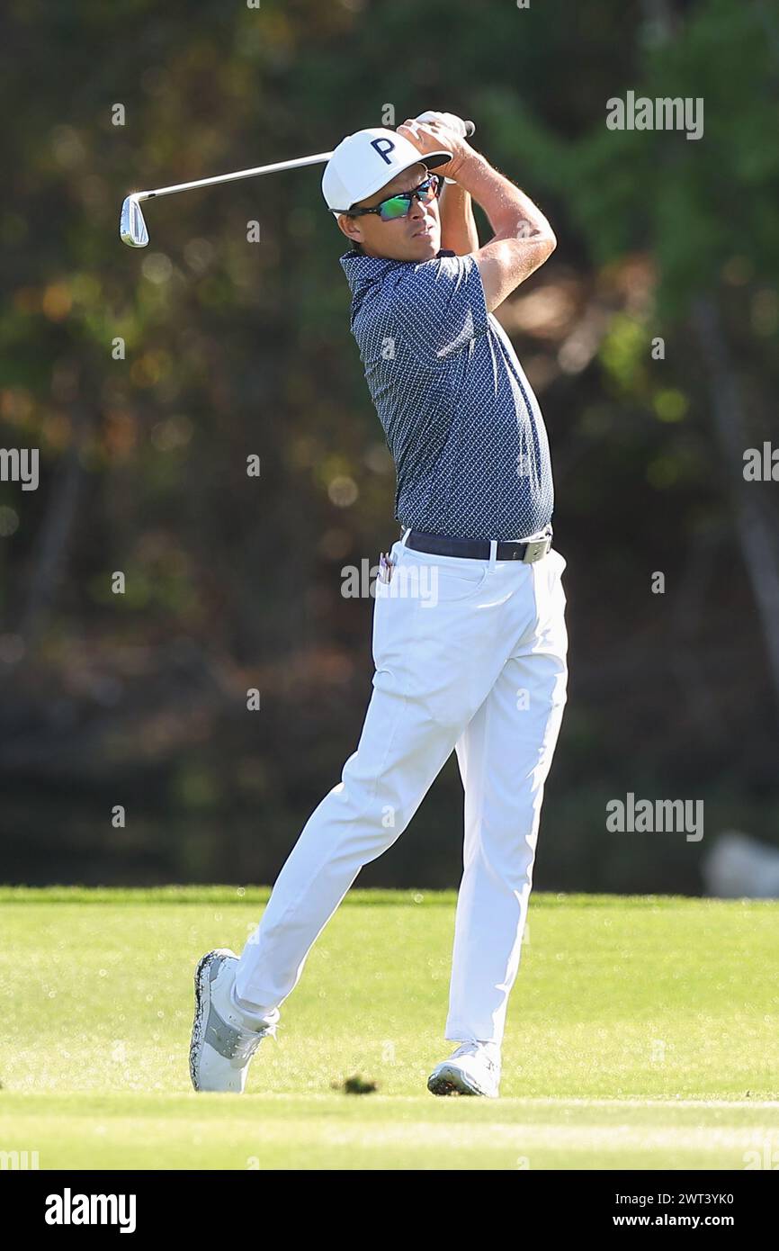 Ponte Vedra, FL, USA. 15th Mar, 2024. Rickie Fowler hits an approach ...