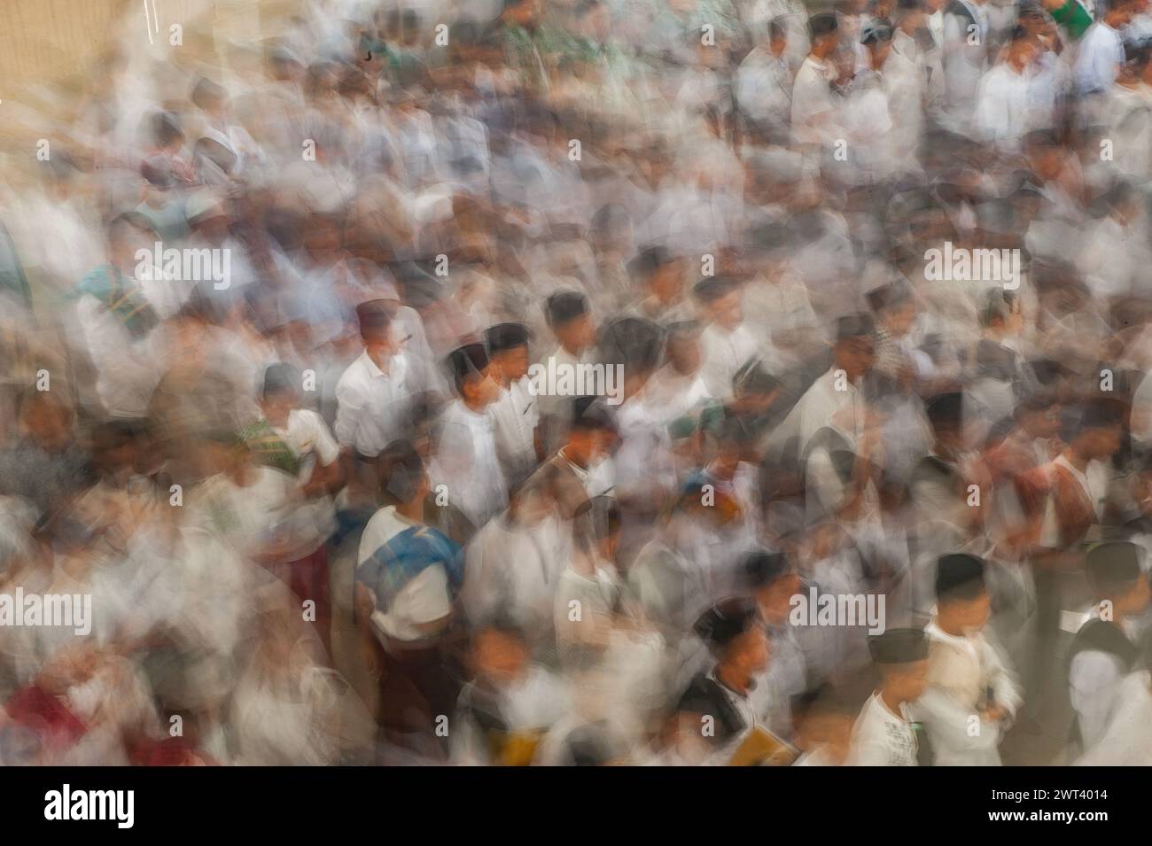 Muslim students are seen during the Muslim funeral prayer procession in ...