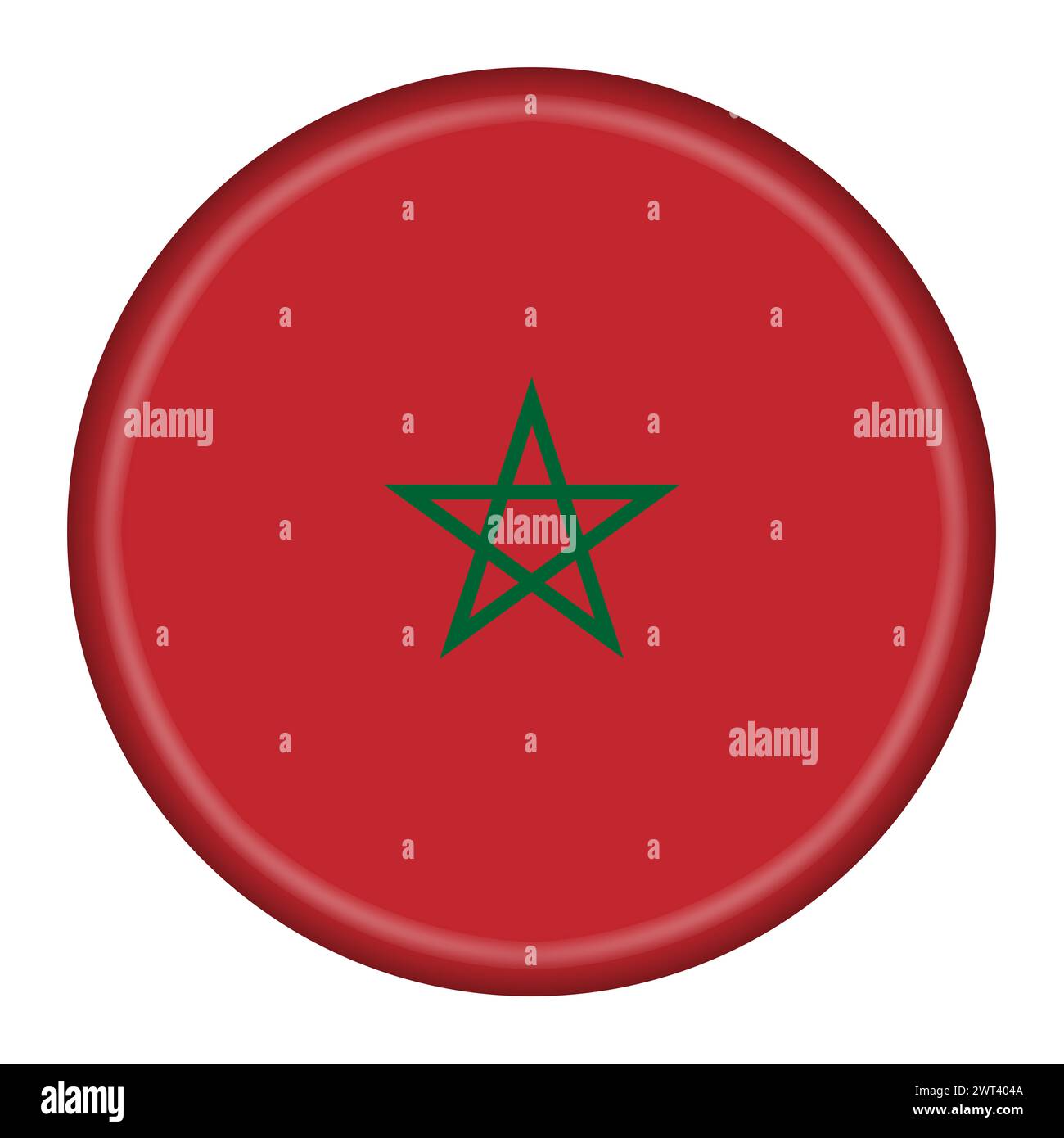 Morocco flag button 3d illustration with clipping path Stock Photo - Alamy