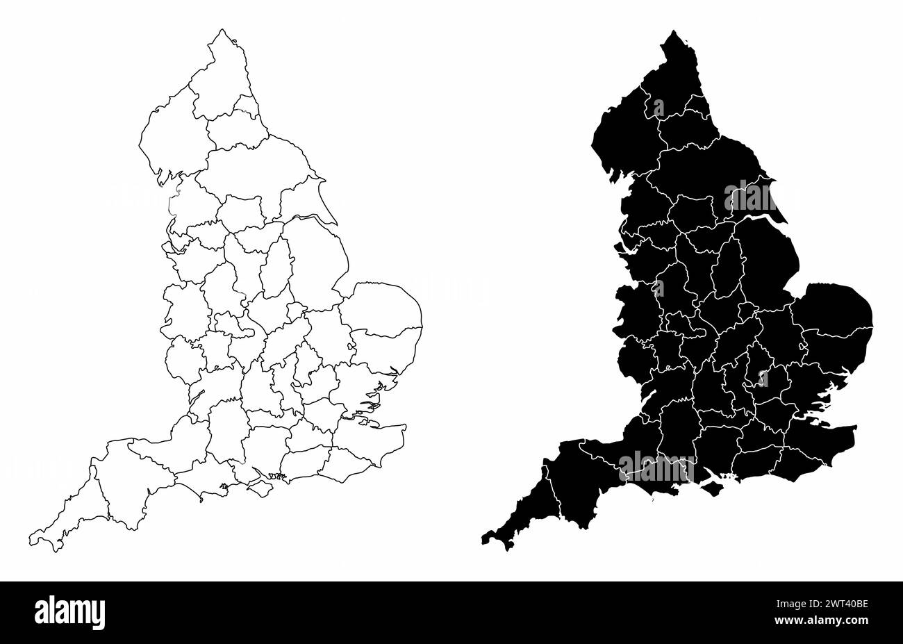 Hand drawn map england hi-res stock photography and images - Alamy