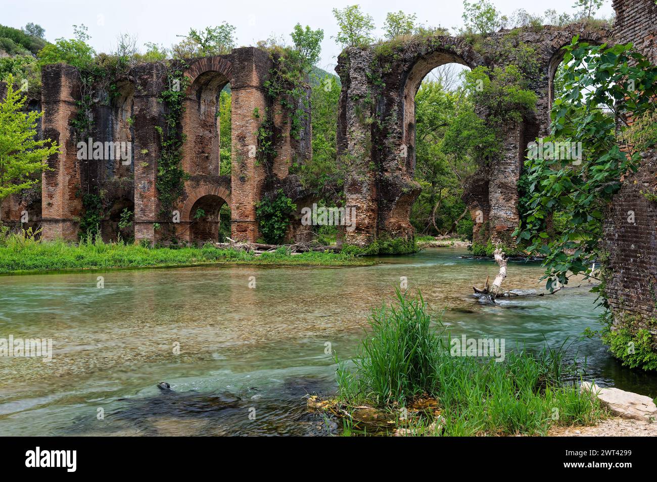 View of the archaeological site of the Roman aqueduct of the ancient ...