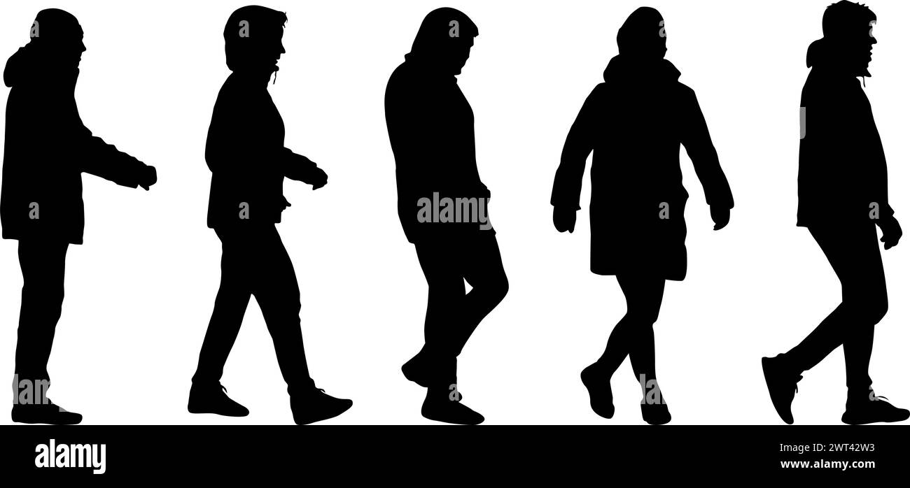 Set of silhouettes on a white background of a business people Stock ...