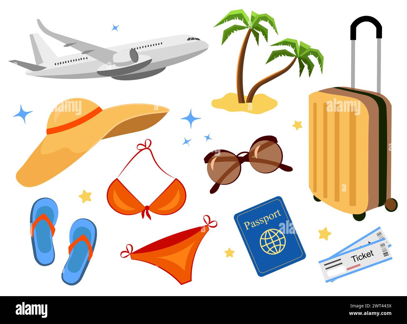 Collection of items on the theme of vacation Stock Vector Image & Art ...