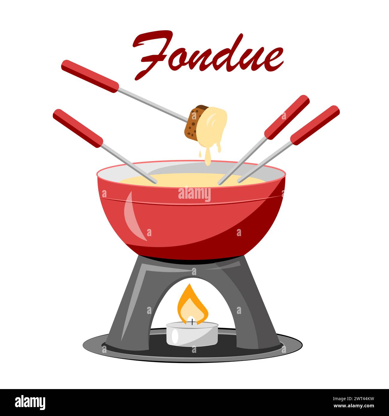 Dip cheese fondue icon Stock Vector Images - Alamy
