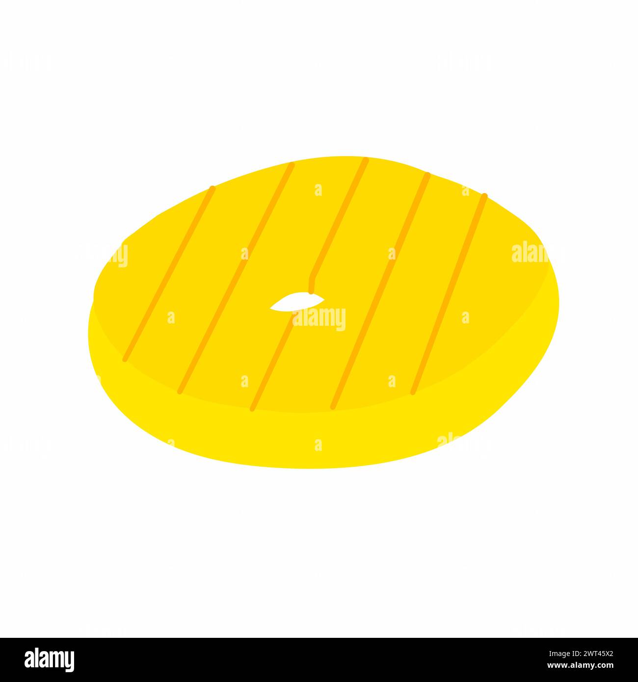Pineapple ring slice toasted fruit. Vector illustration in cartoon flat ...
