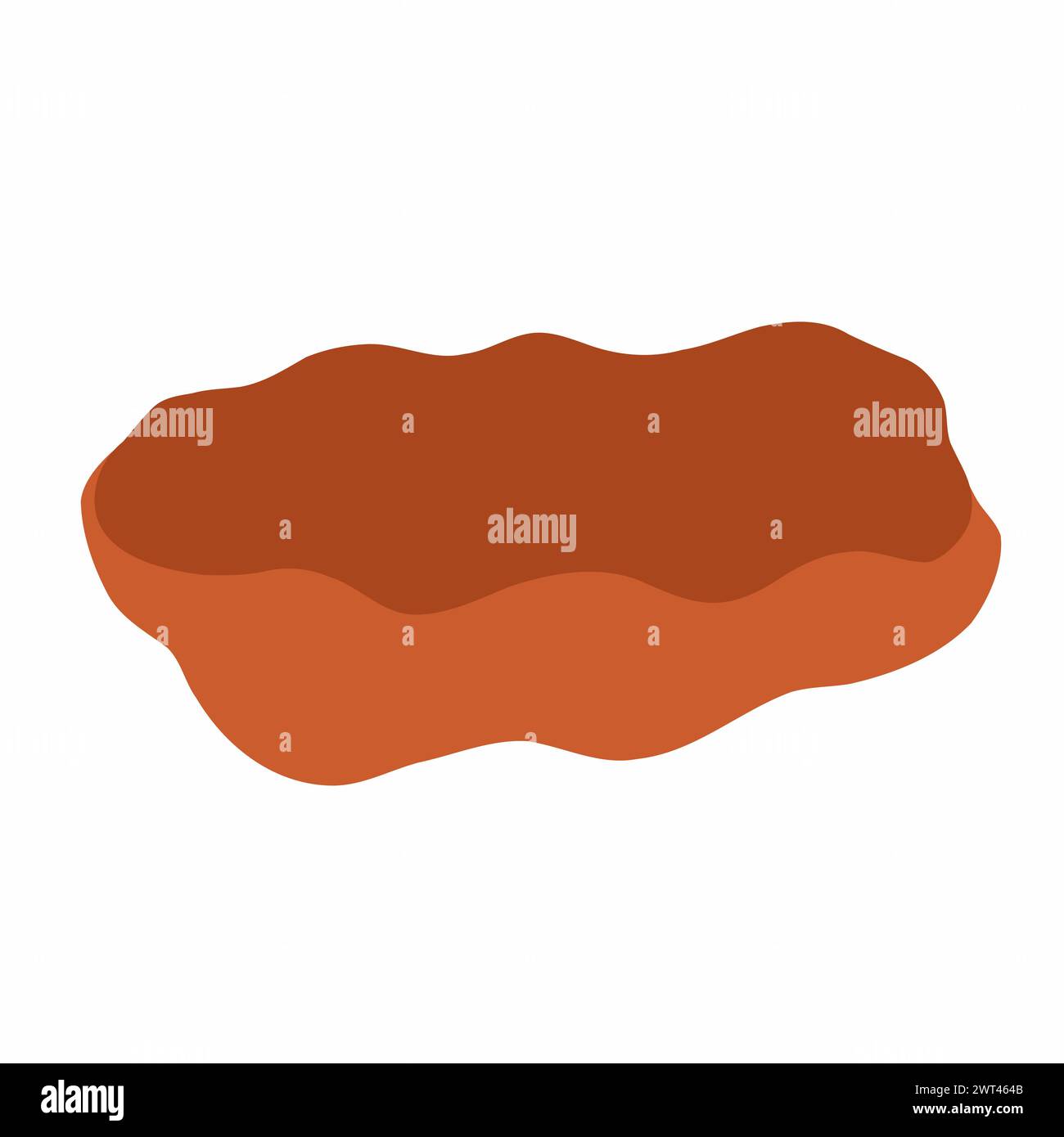 Crispy fried beef cutlet in cartoon flat style. Vector illustration ...