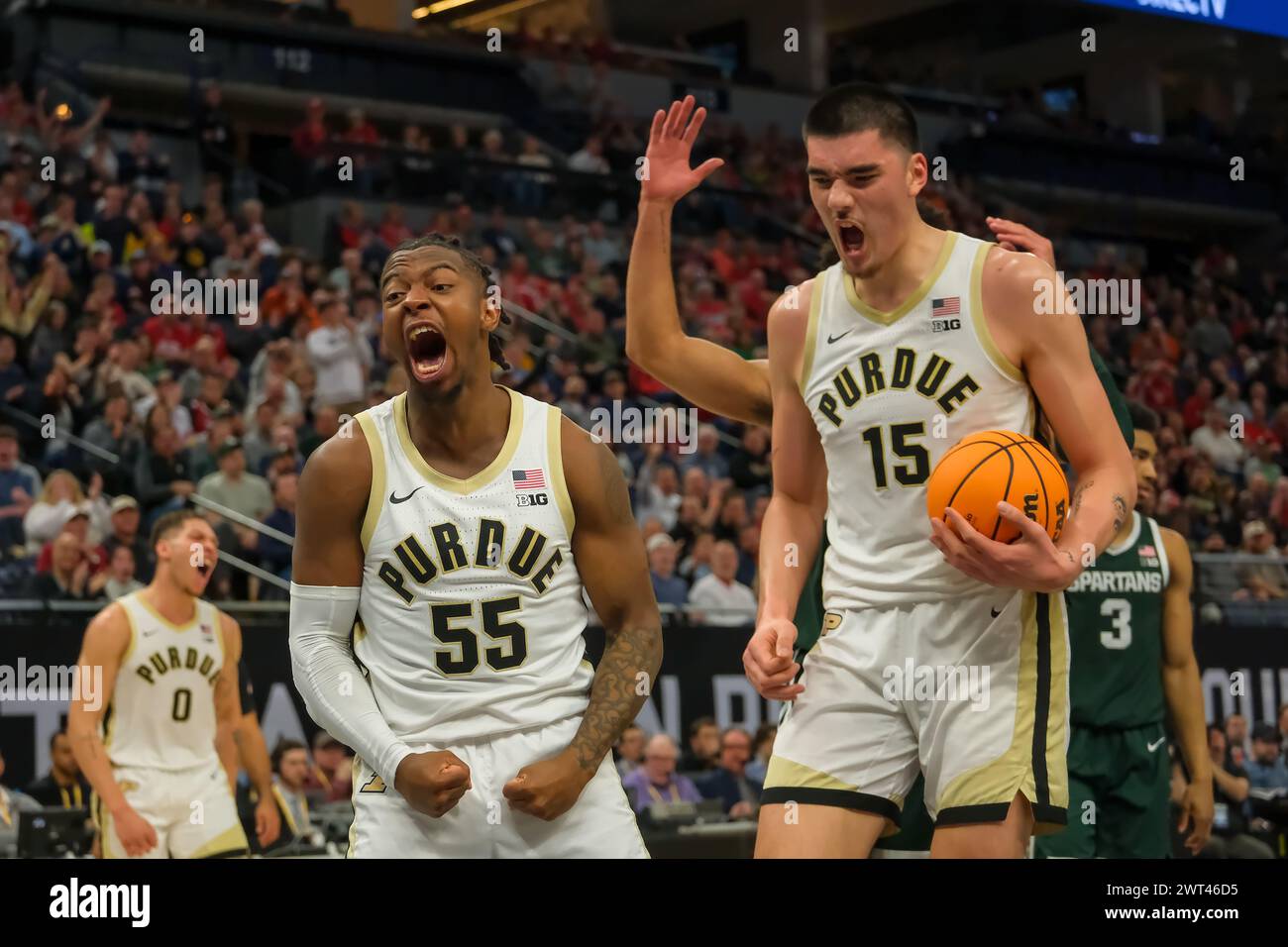 Minneapolis, Minnesota, USA. 15th Mar, 2024. Purdue Boilermakers guard ...