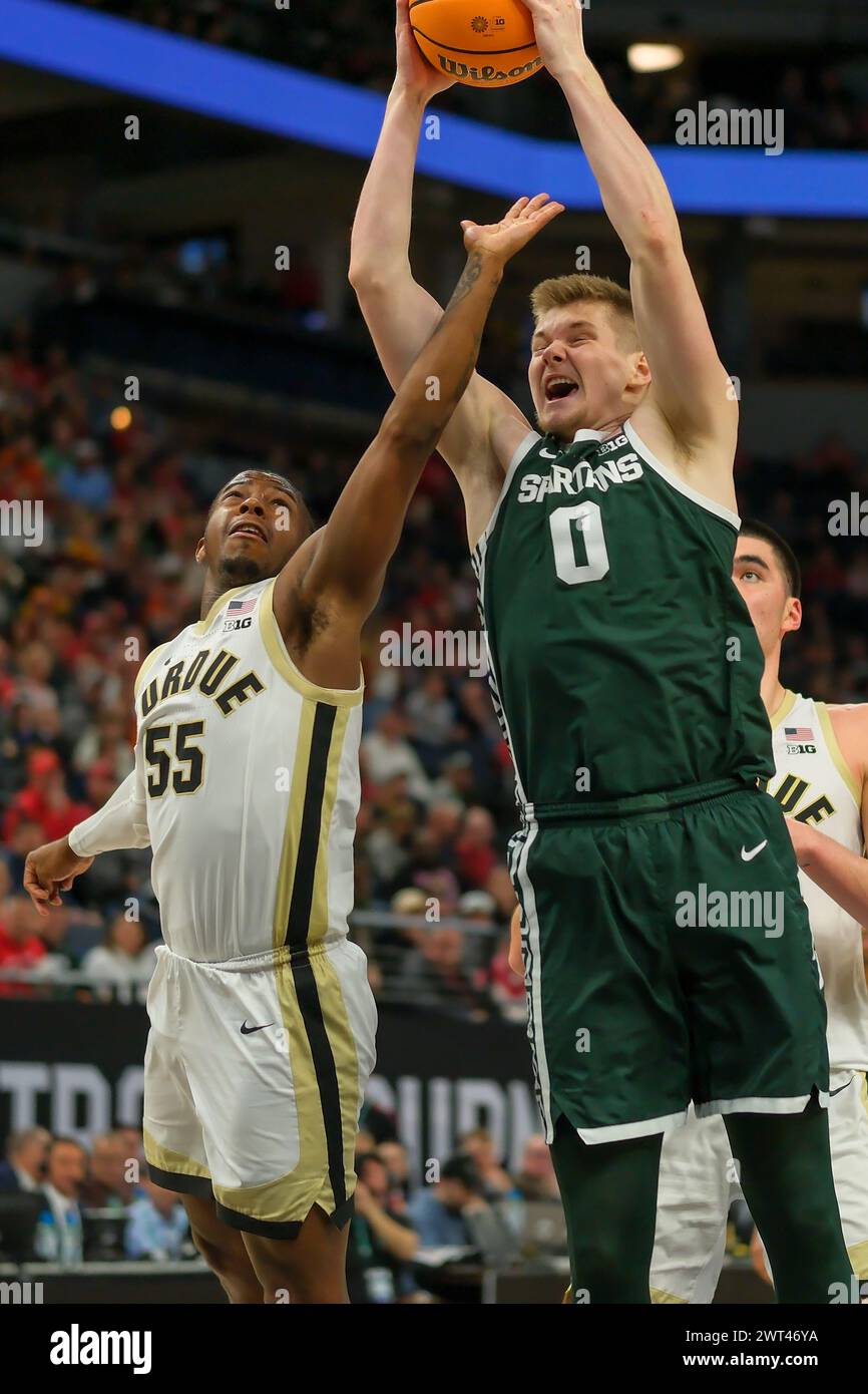 Minneapolis, Minnesota, USA. 15th Mar, 2024. Michigan State Spartans ...
