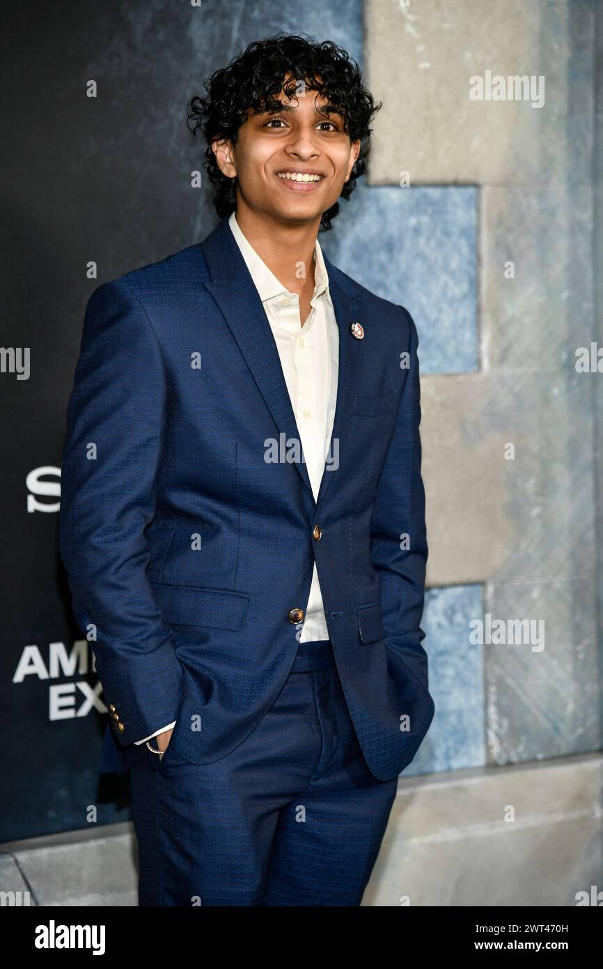 Aryan Simhadri attends the premiere of "Ghostbusters: Frozen Empire" at ...