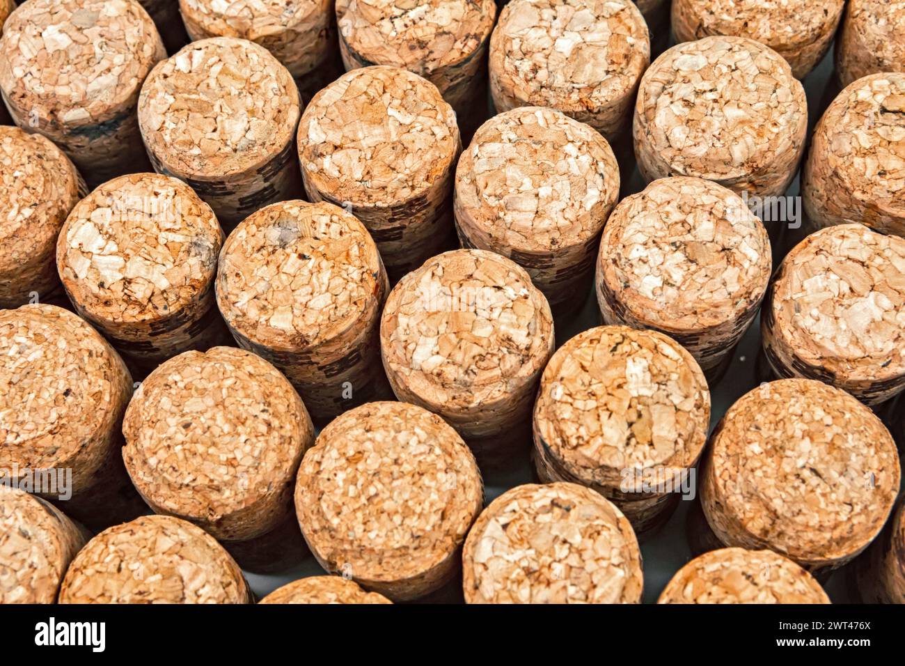 Background from textured wine corks, top view. place for text Stock ...
