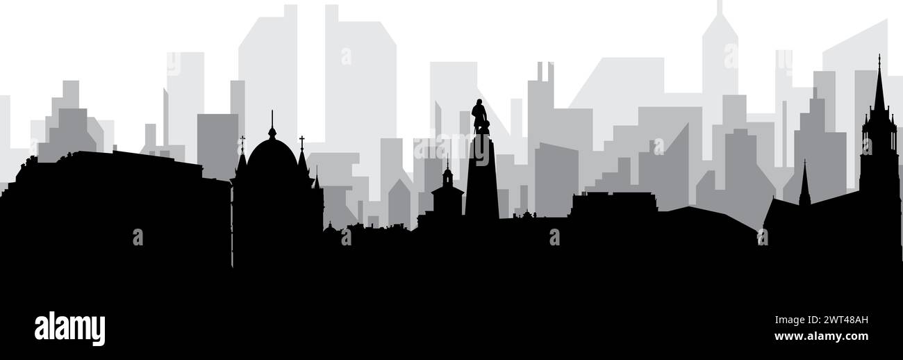 Harbor sunset panorama Stock Vector Images - Alamy