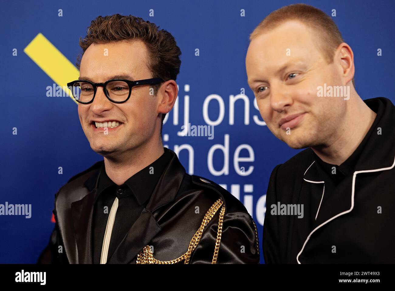 AMSTERDAM - Writers Splinter and Sebastiaan Chabot on the red carpet ...