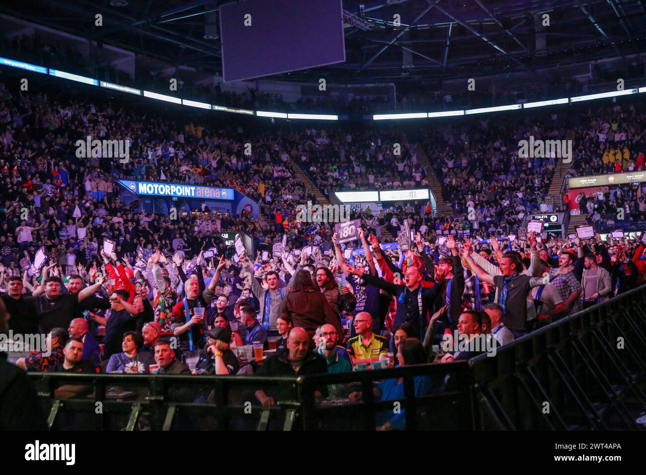 Nottingham, UK. 14th Mar, 2024. Fans 180 during the 2024 BetMGM Premier ...