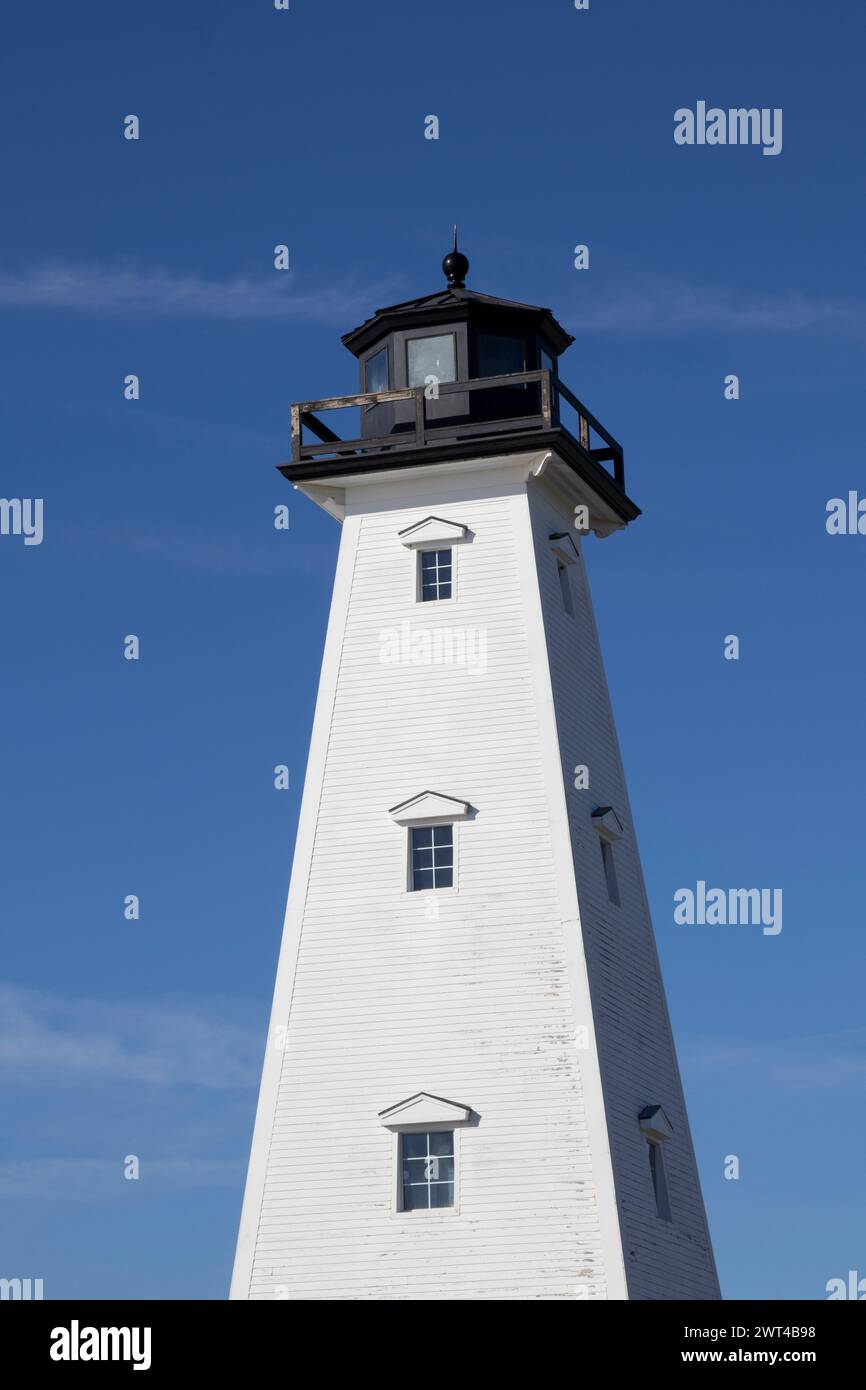The historic Ship Island Lighthouse at Gulfport, Mississippi Stock ...