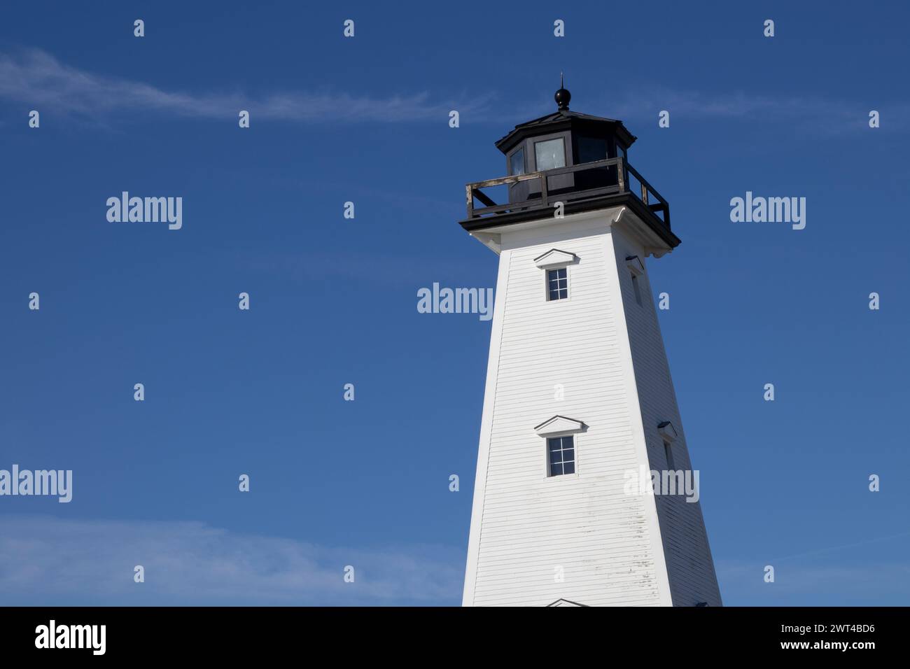 The historic Ship Island Lighthouse at Gulfport, Mississippi Stock ...