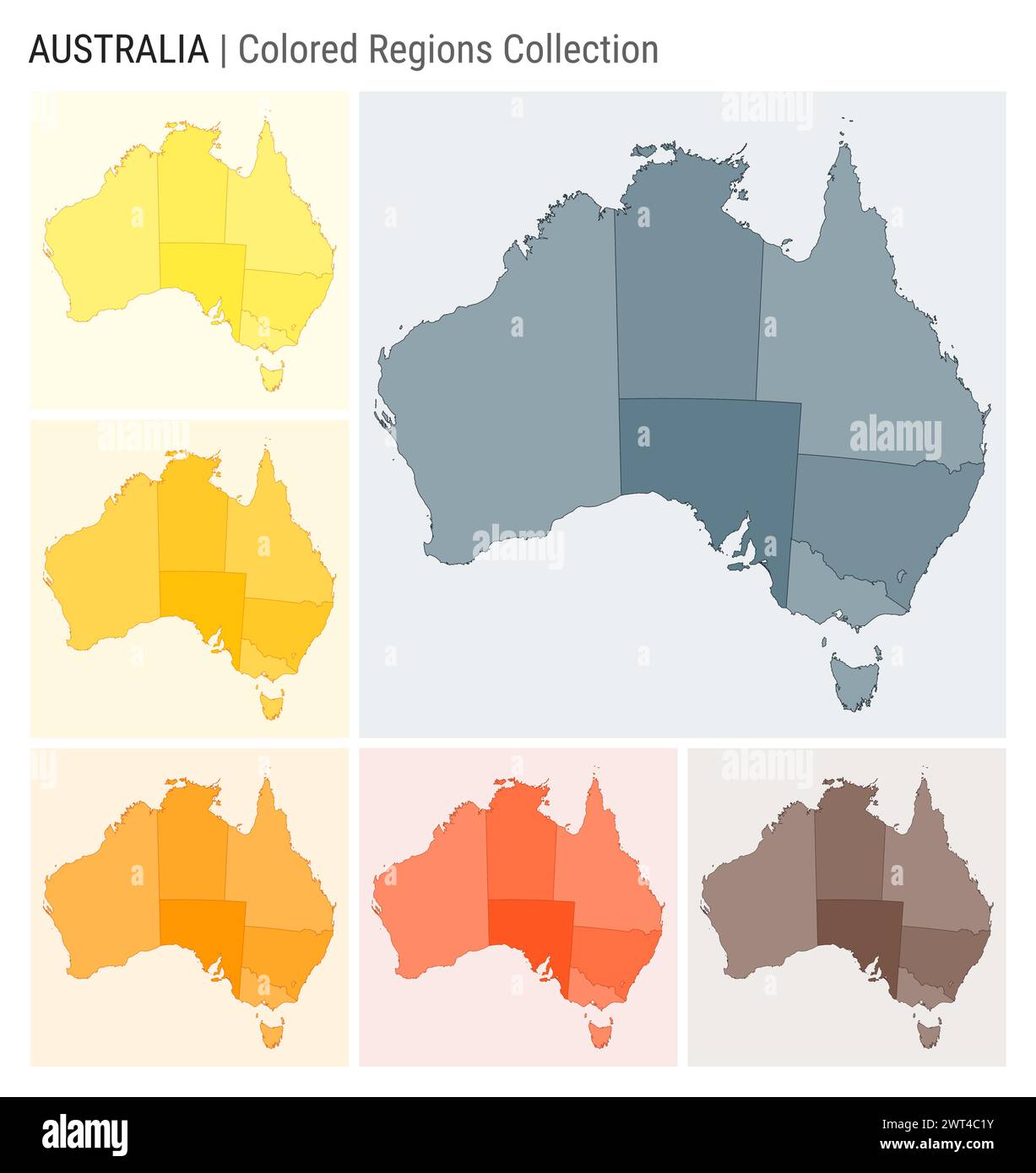 Australia map states hi-res stock photography and images - Alamy