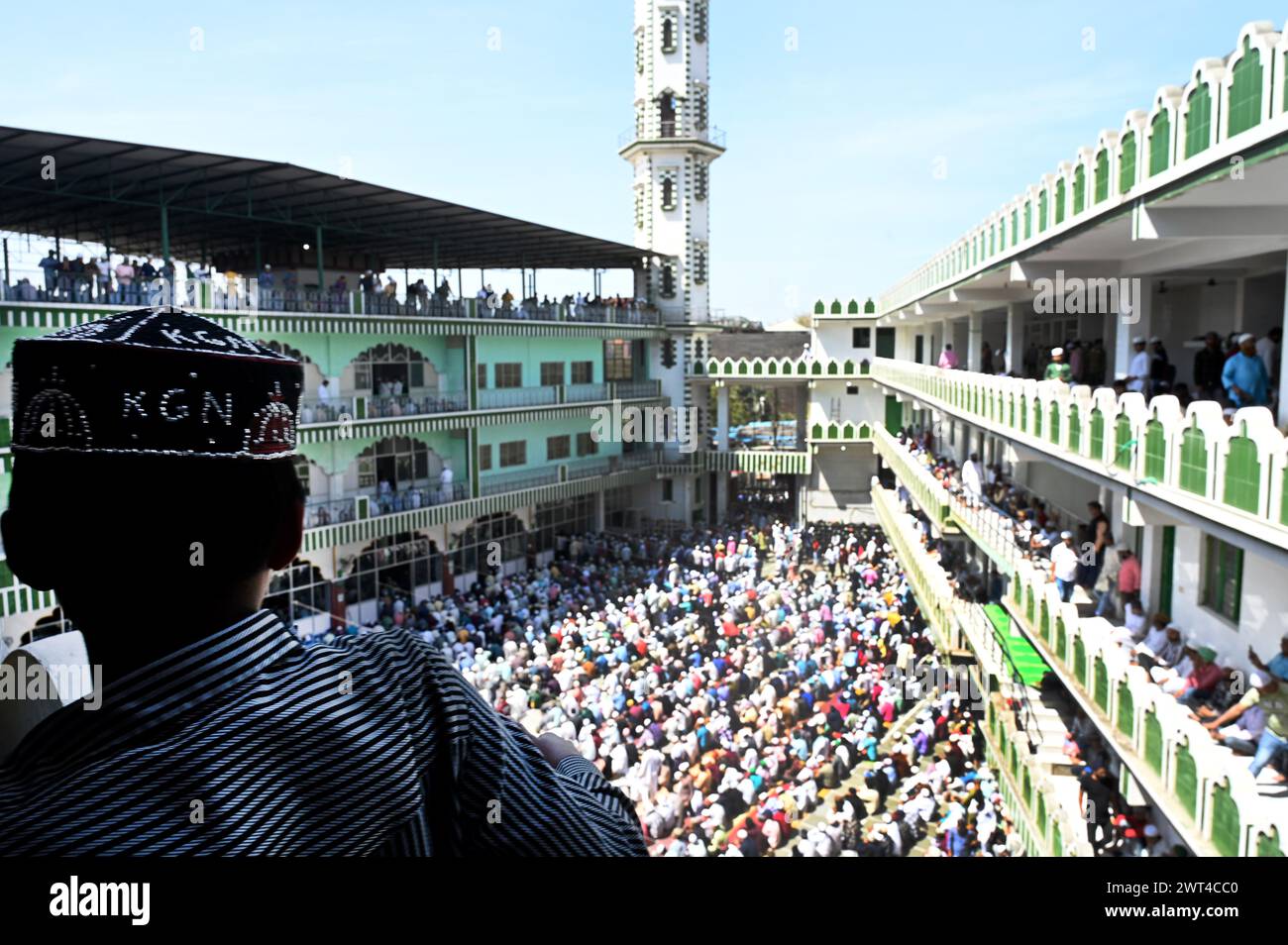 NOIDA, INDIA - MARCH 15: Muslim devotees offer prayers on the occasion ...
