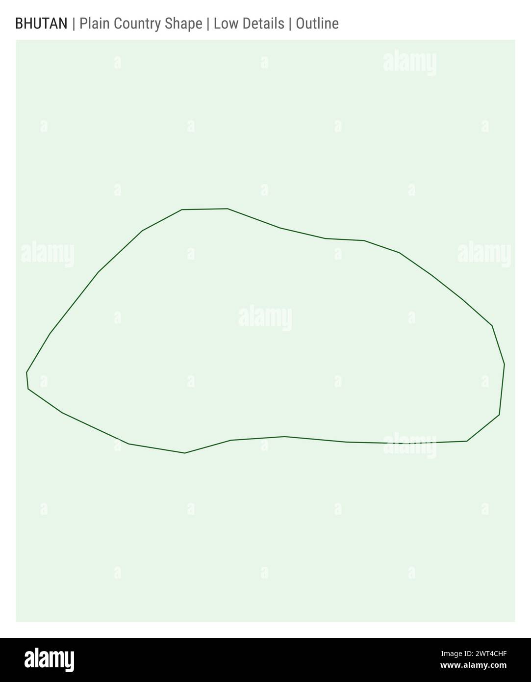 Bhutan plain country map. Low details. Outline style. Shape of Bhutan ...