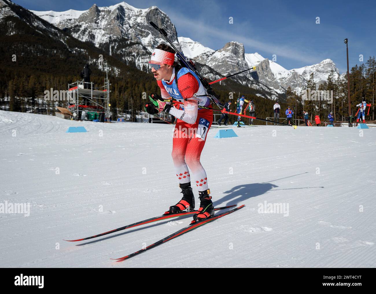 Canada's Adam Runnalls skis during the men's World Cup biathlon 10 km ...