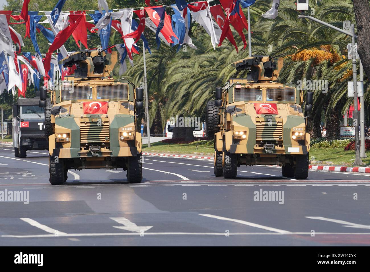 ISTANBUL, TURKIYE - AUGUST 30, 2023: Military vehicles parade during ...